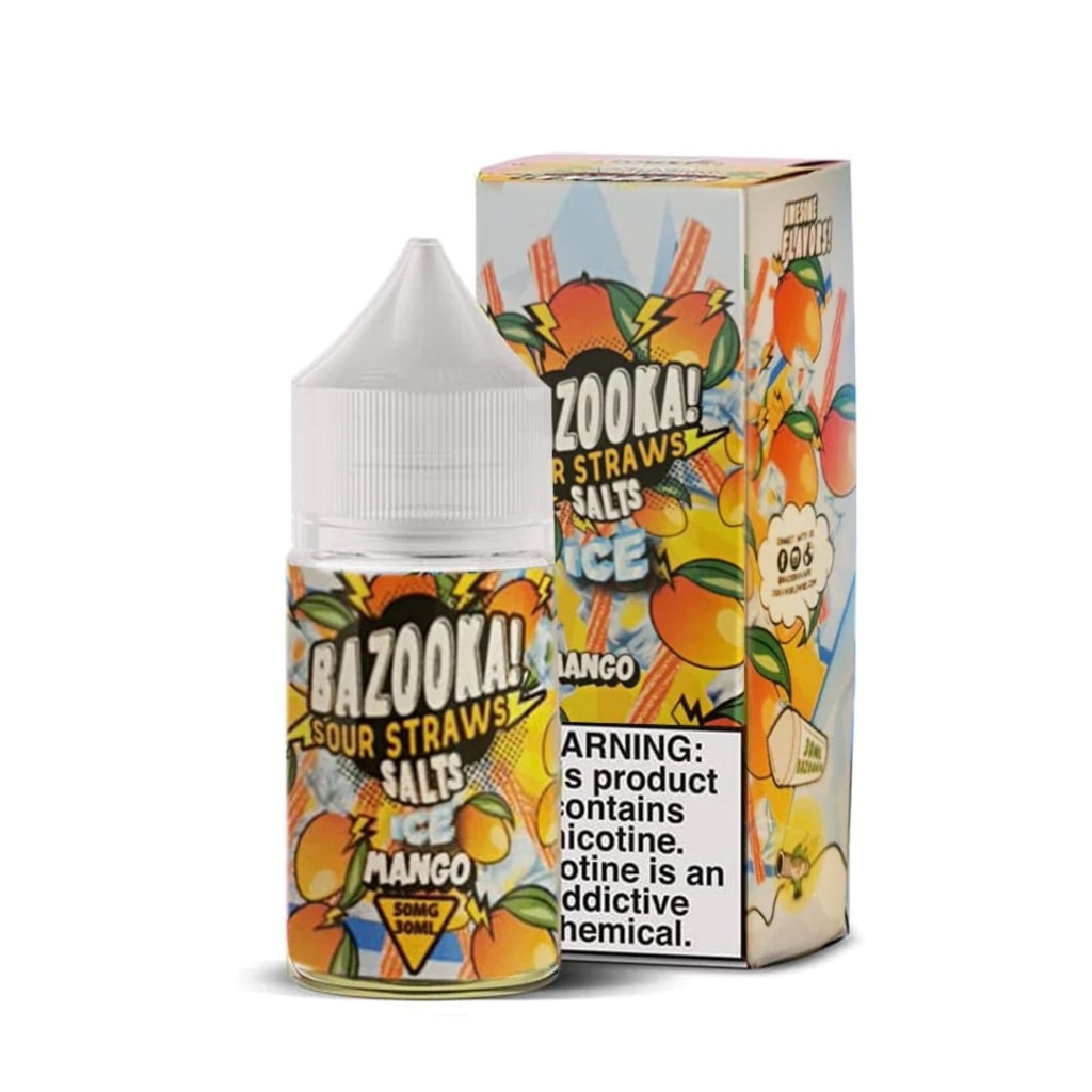 Mango Ice SaltNic By Bazooka Sour Straws | Si Omar Vape Store