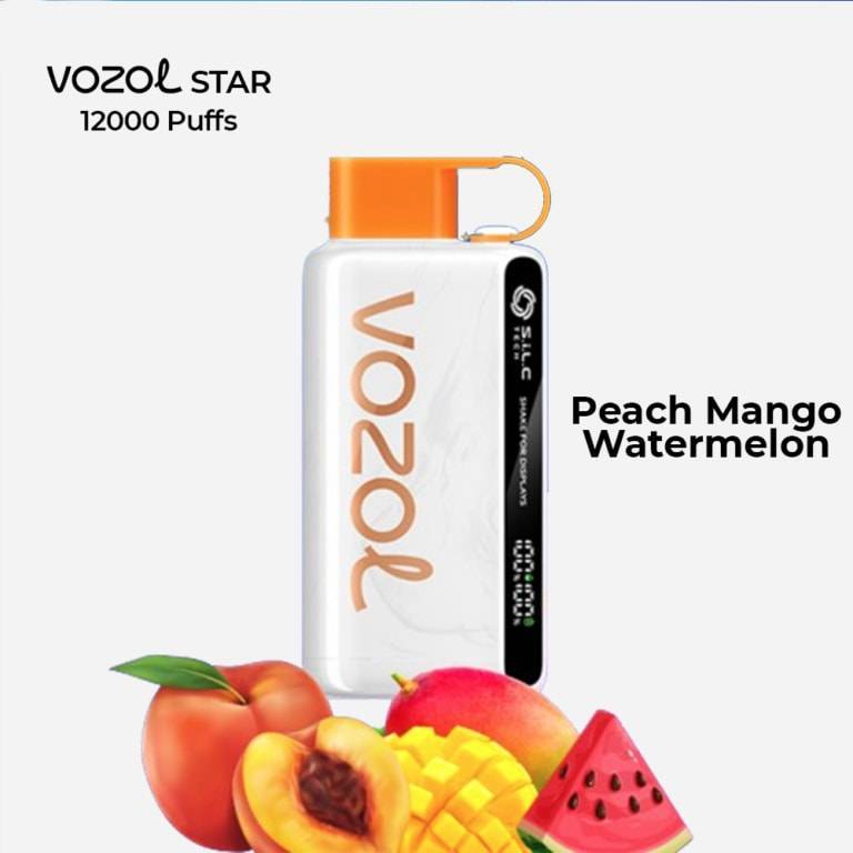 Peach Mango Watermelon By VOZOL STAR 12000 Puffs Disposable Pod | Si ... Peach Mango Watermelon By VOZOL STAR 12000 Puffs Disposable Pod | Si ...