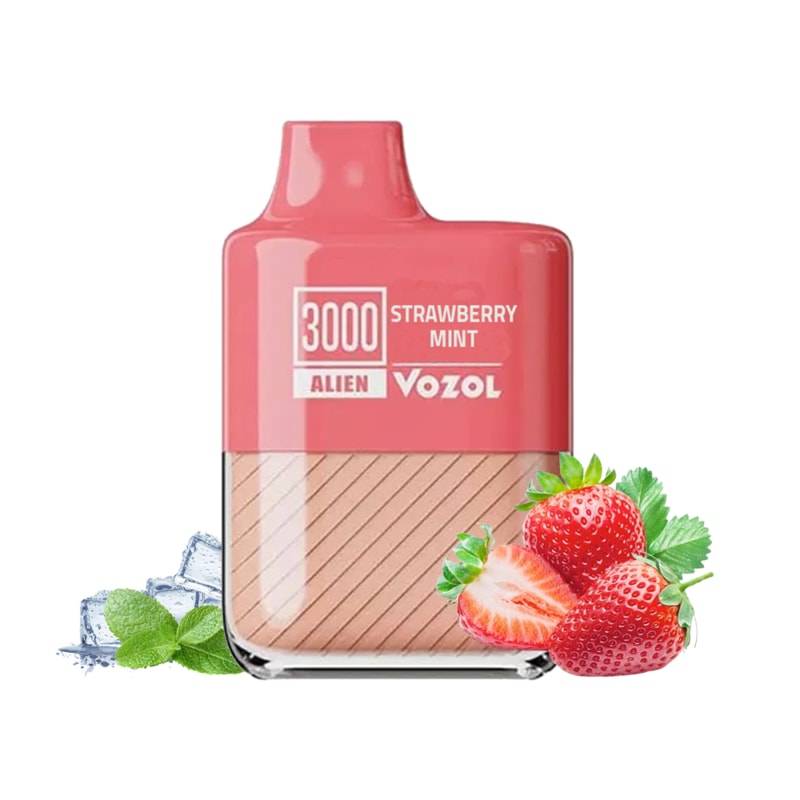 Strawberry Mint By VOZOL Alien 3000 Puffs Disposable Pod | Si Omar Vape ...