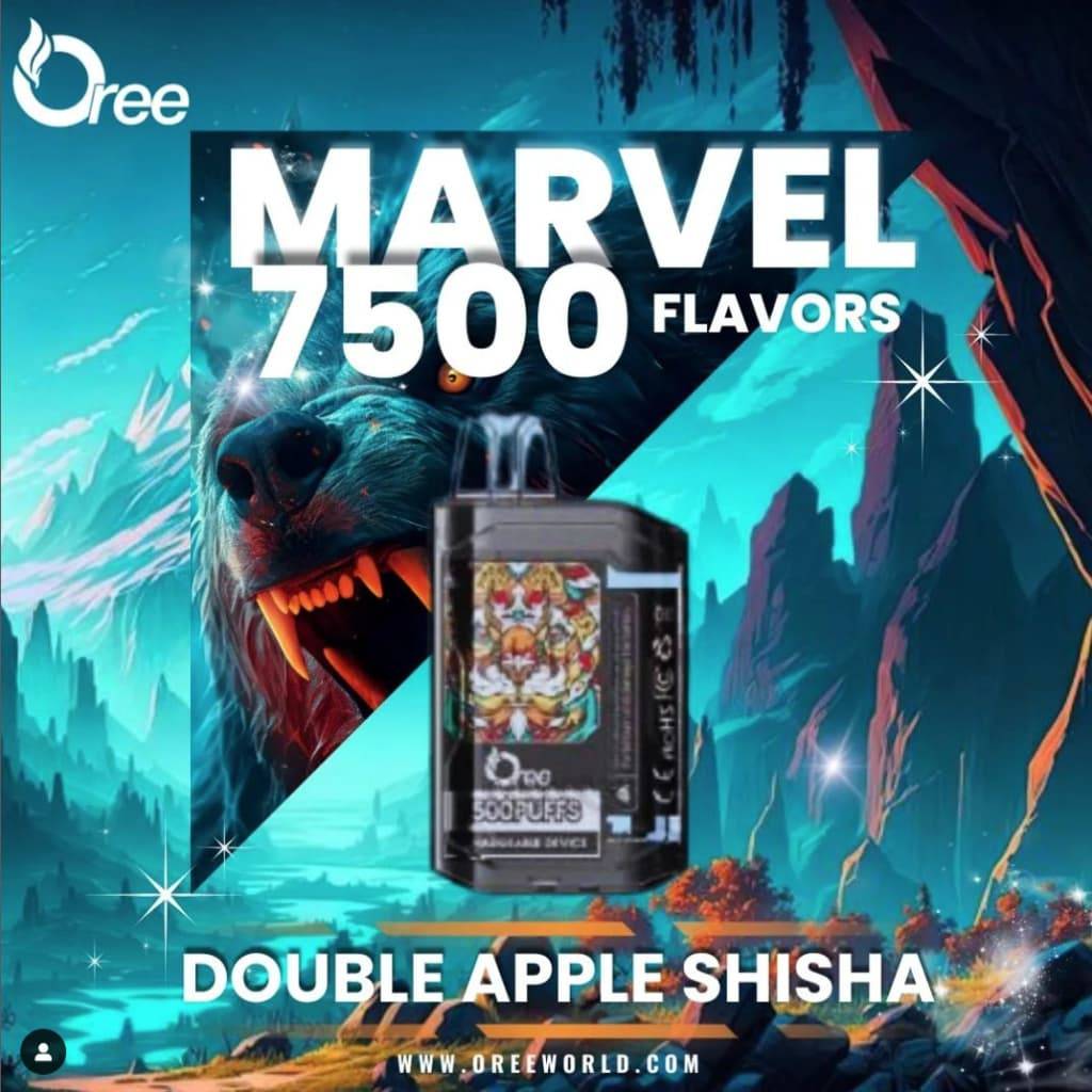 Double Apple Shisha By Oree Marvel Disposable Pod 7500 Puffs | Si Omar ...