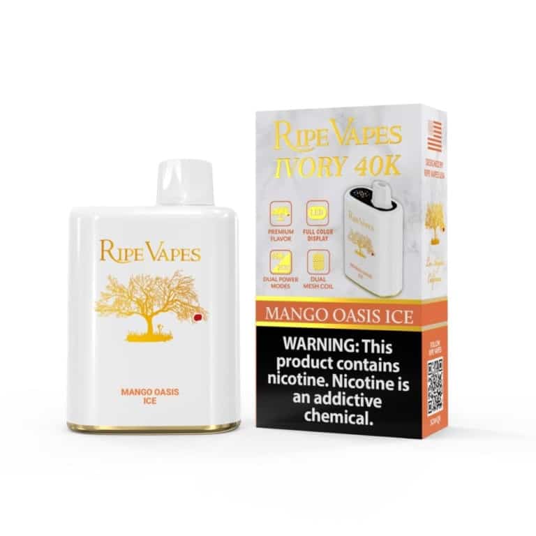 Mango Oasis Ice By Ripe Vapes IVORY 40K Puffs Disposable Pod | Si Omar ...